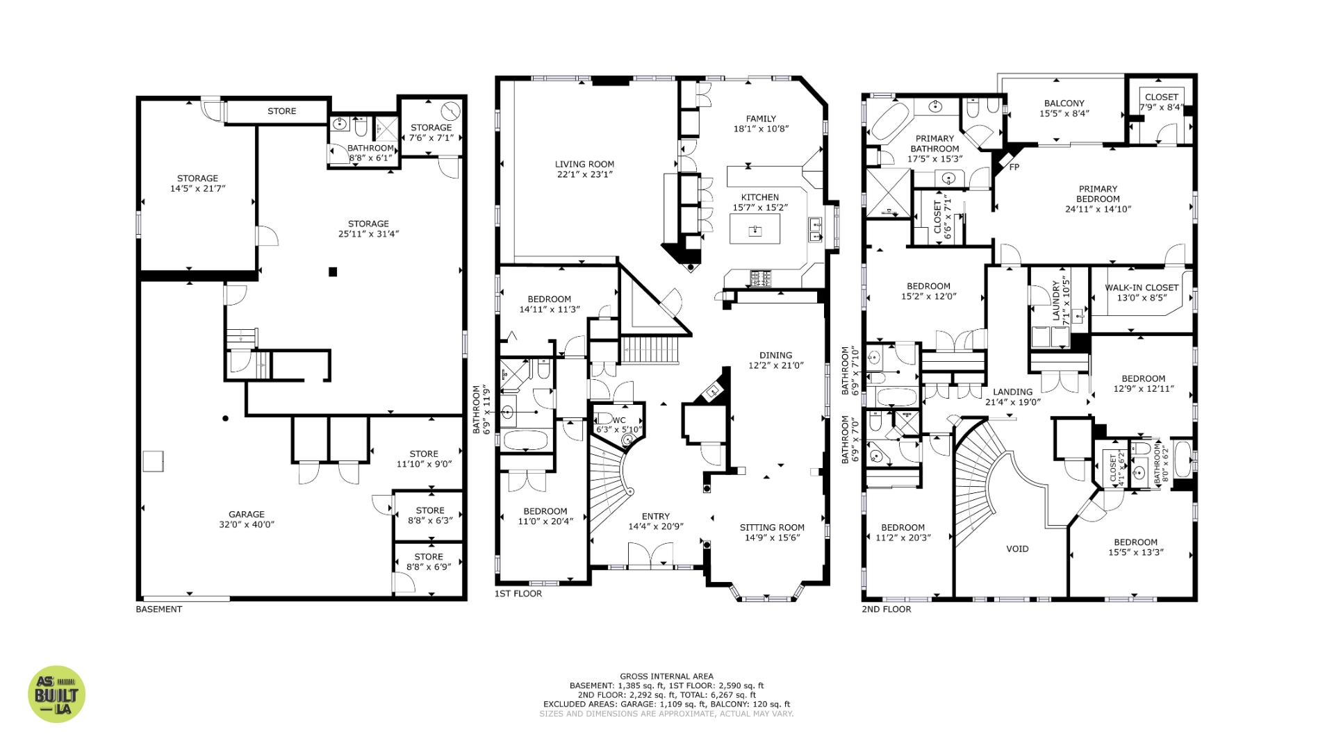 What does an as built floor plan typically have?